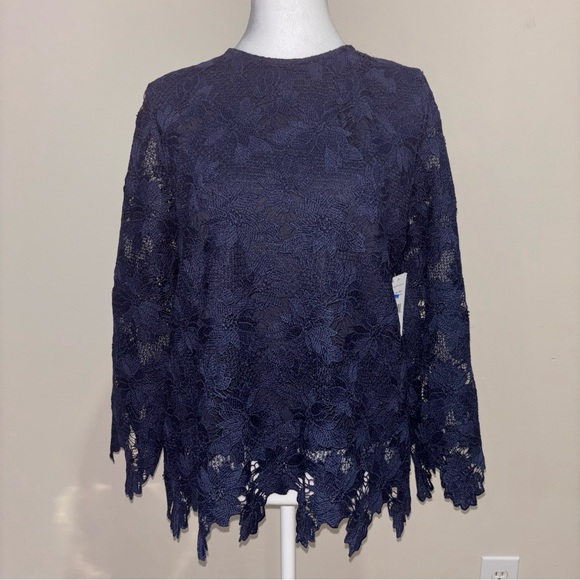 Rafaella | Tops | Rafaella Midnight Blue Lace Top | Poshmark